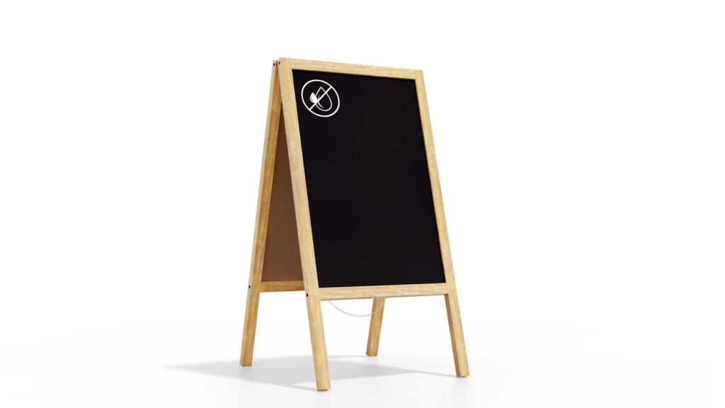 Pavement Sign 118x61 cm Natural Wooden Frame