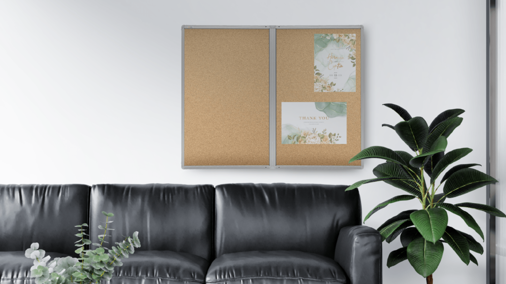 Cork Display Case 150x100 cm Aluminium Frame