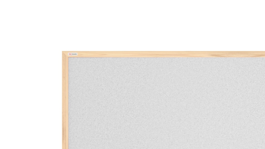 Light grey cork board 100x80 cm wooden natural frame