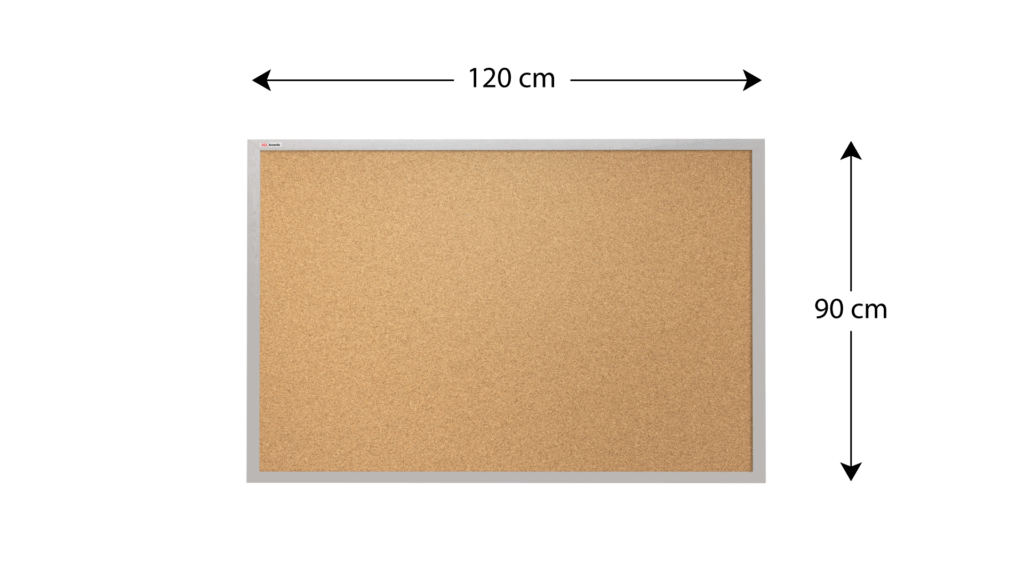 Cork notice board 120x90 cm wooden natural grey frame