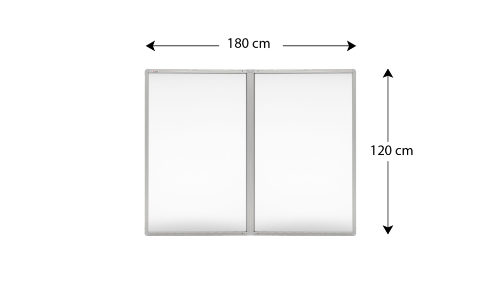 Magnetic Whiteboard Display Case 180x120 Aluminium Frame