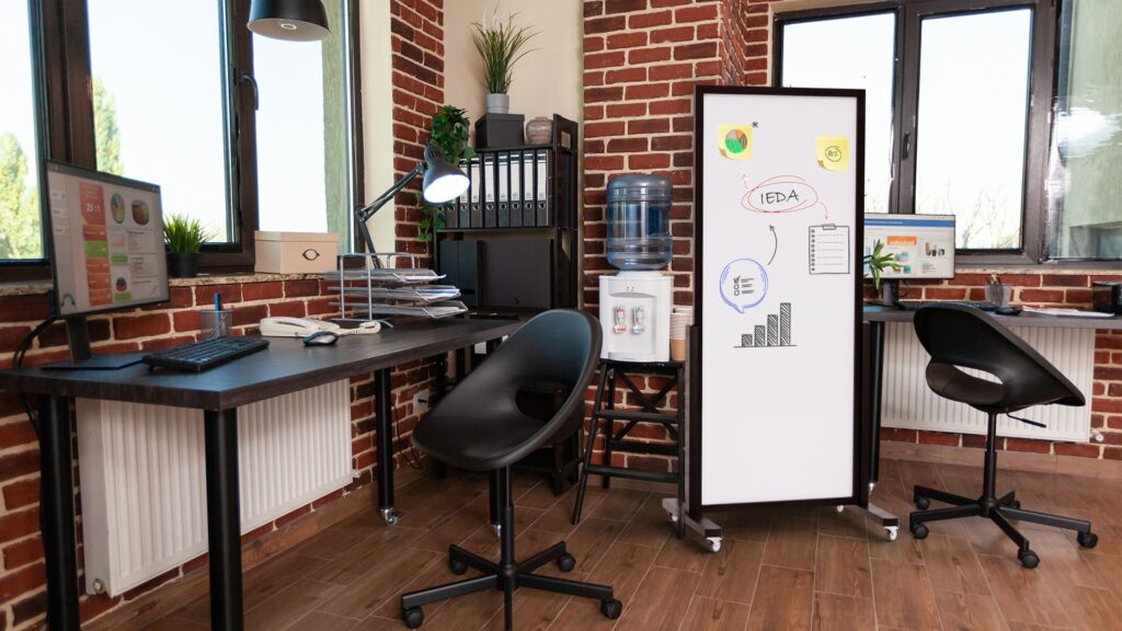 VERT vertical board, dry-erase, magnetic, mobile, 167x73 cm, in a black ...