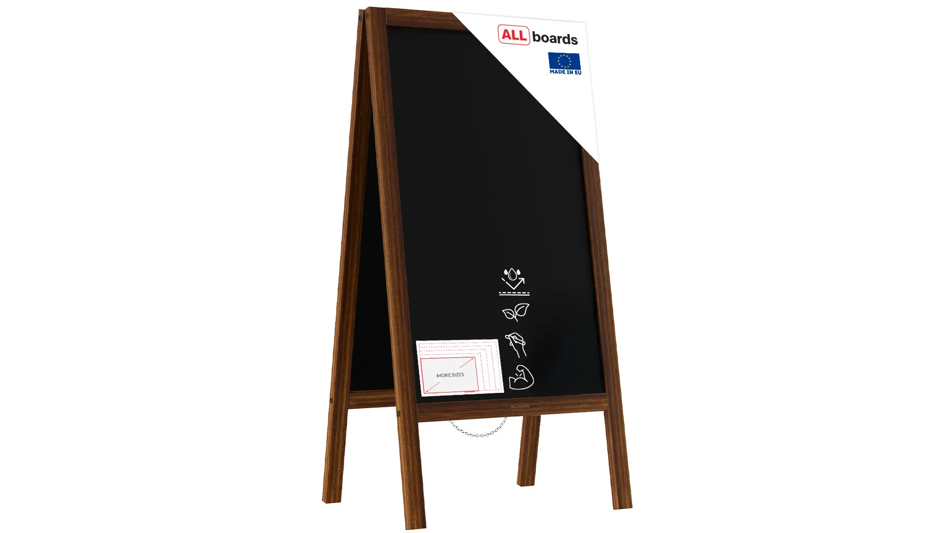 Waterproof Pavement Sign 100x49,5cm Varnished Wooden Frame