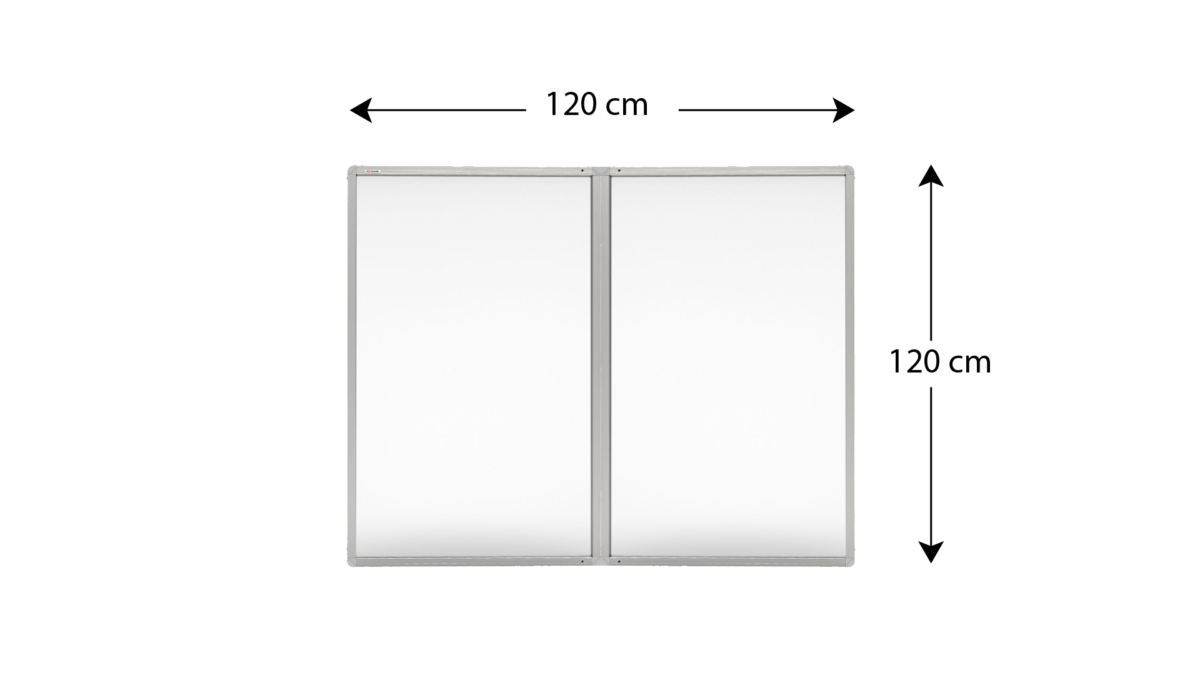 Magnetic Whiteboard Display Case 120x120 Aluminium Frame