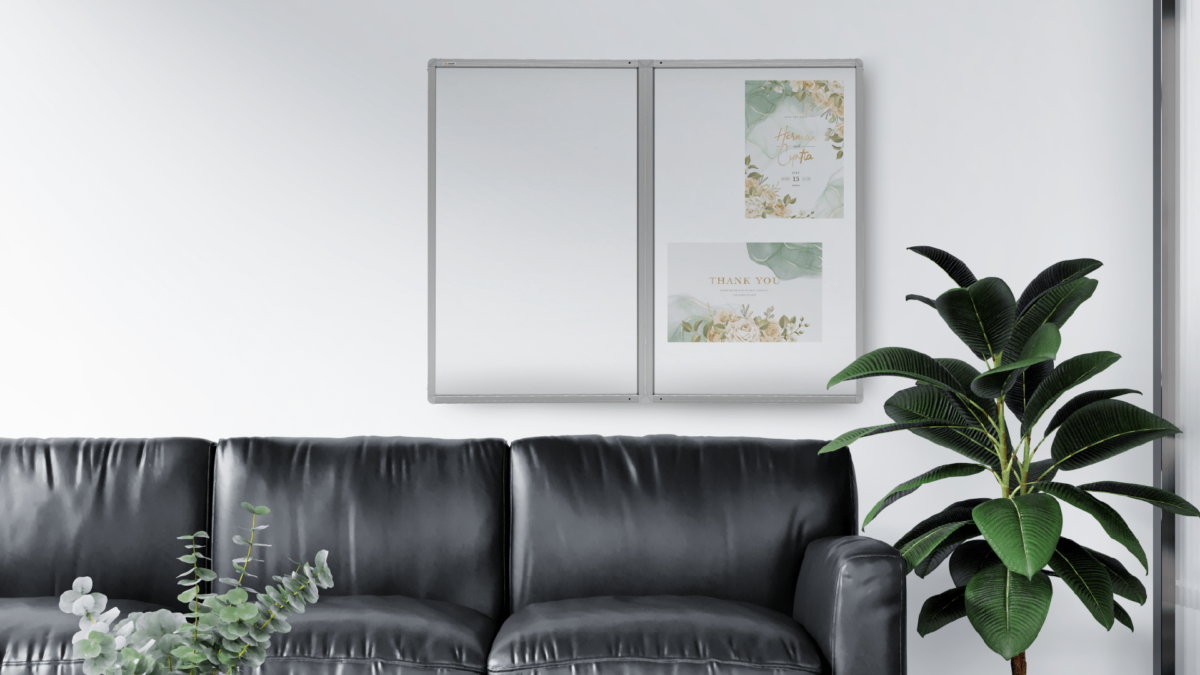 Magnetic Whiteboard Display Case 120x120 Aluminium Frame