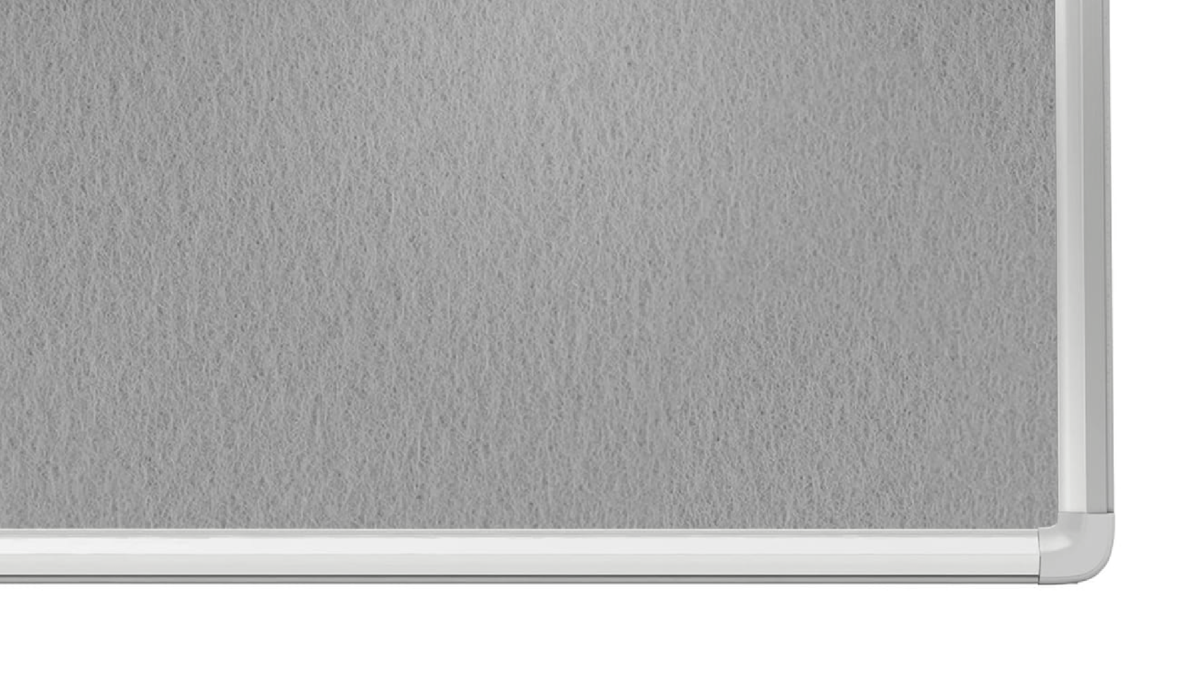 Gray Felt notice board 200x120 cm aluminium frame
