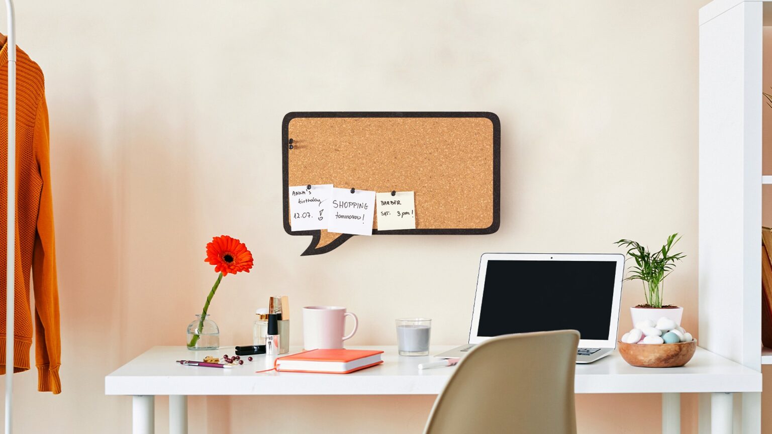 Cork Noticeboard "Speech Bubble" 44x29 cm