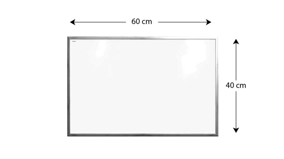 Magnetic dry erase whiteboard 60x40 cm silver frame